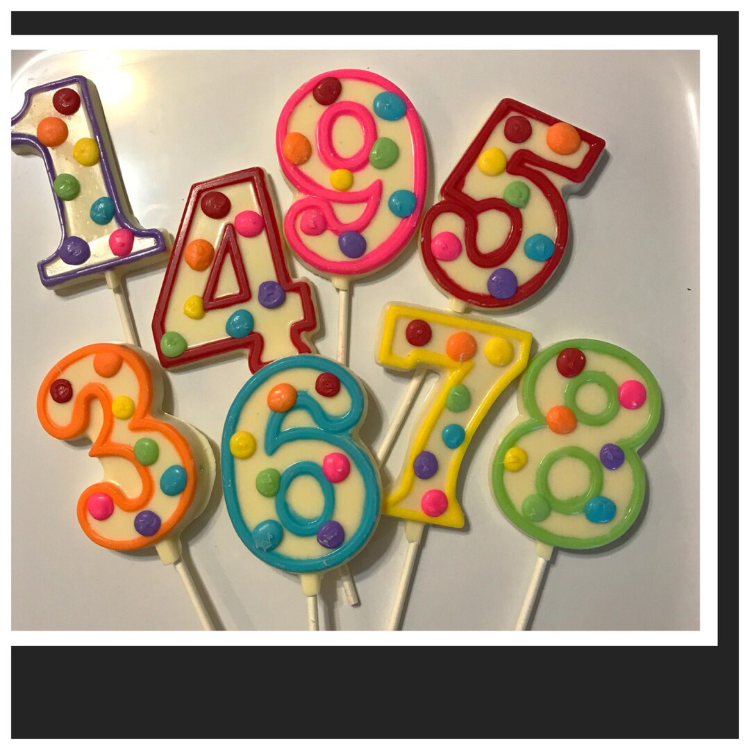 24 Rainbow Number 1, Number 2, Number Lollipops - All Numbers Available ...