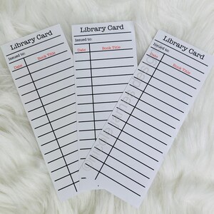 Set of 3 Library Card Tracker Bookmark, Book List Bookmark, Reading ...