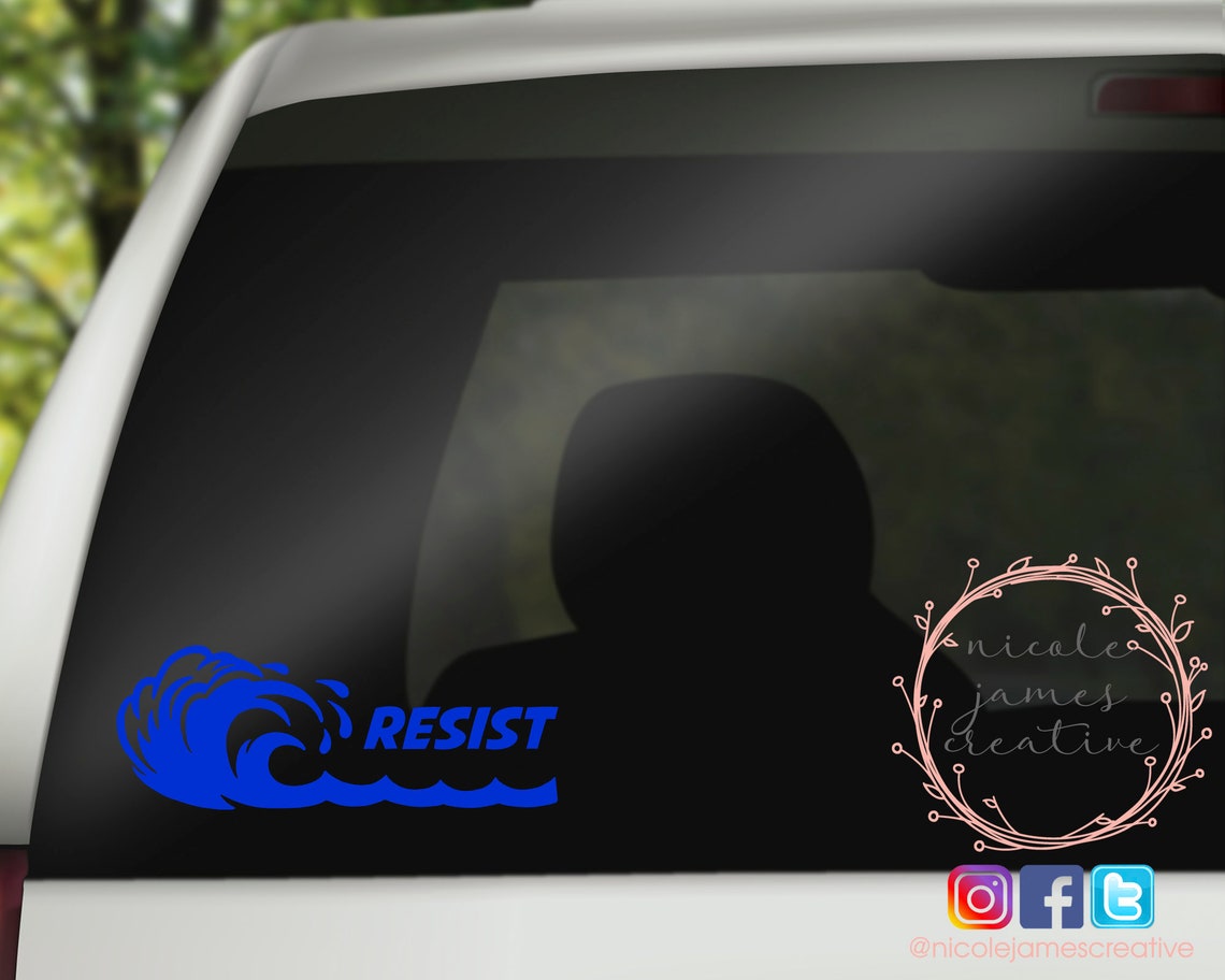 Resist/blue Wave Decal | Etsy
