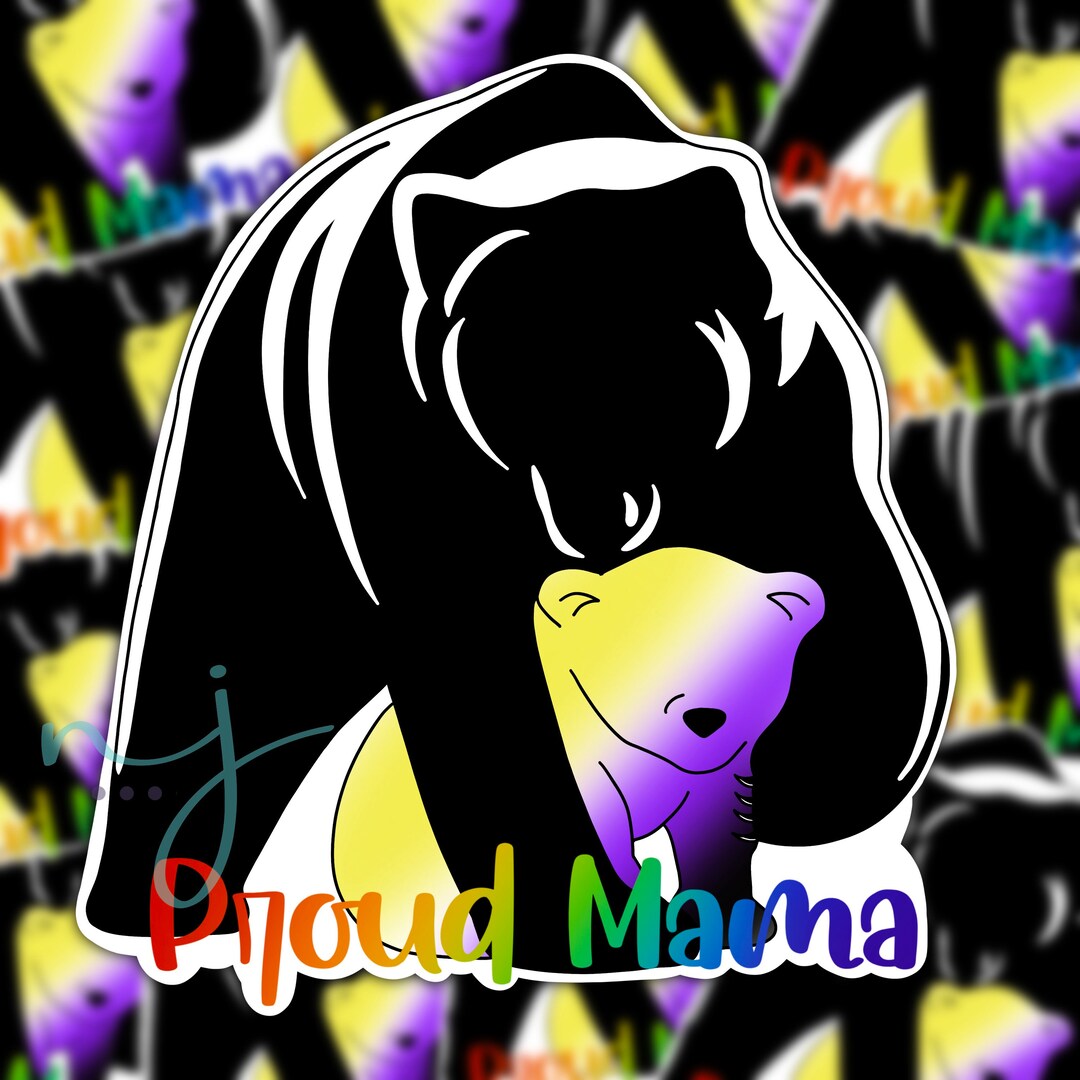 Non-binary Pride Proud Mama Bear Decal/sticker - Etsy