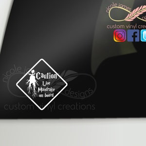 Live Mandrake on Board Car Decal, Funny Mom Car Decal – Perfect Gift ...