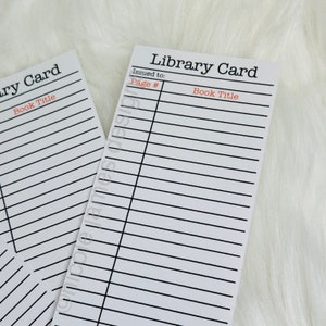 Set of 3 Library Card Tracker Bookmark, Book List Bookmark, Reading ...