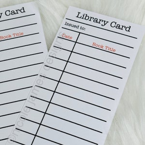 Set of 3 Library Card Tracker Bookmark, Book List Bookmark, Reading ...