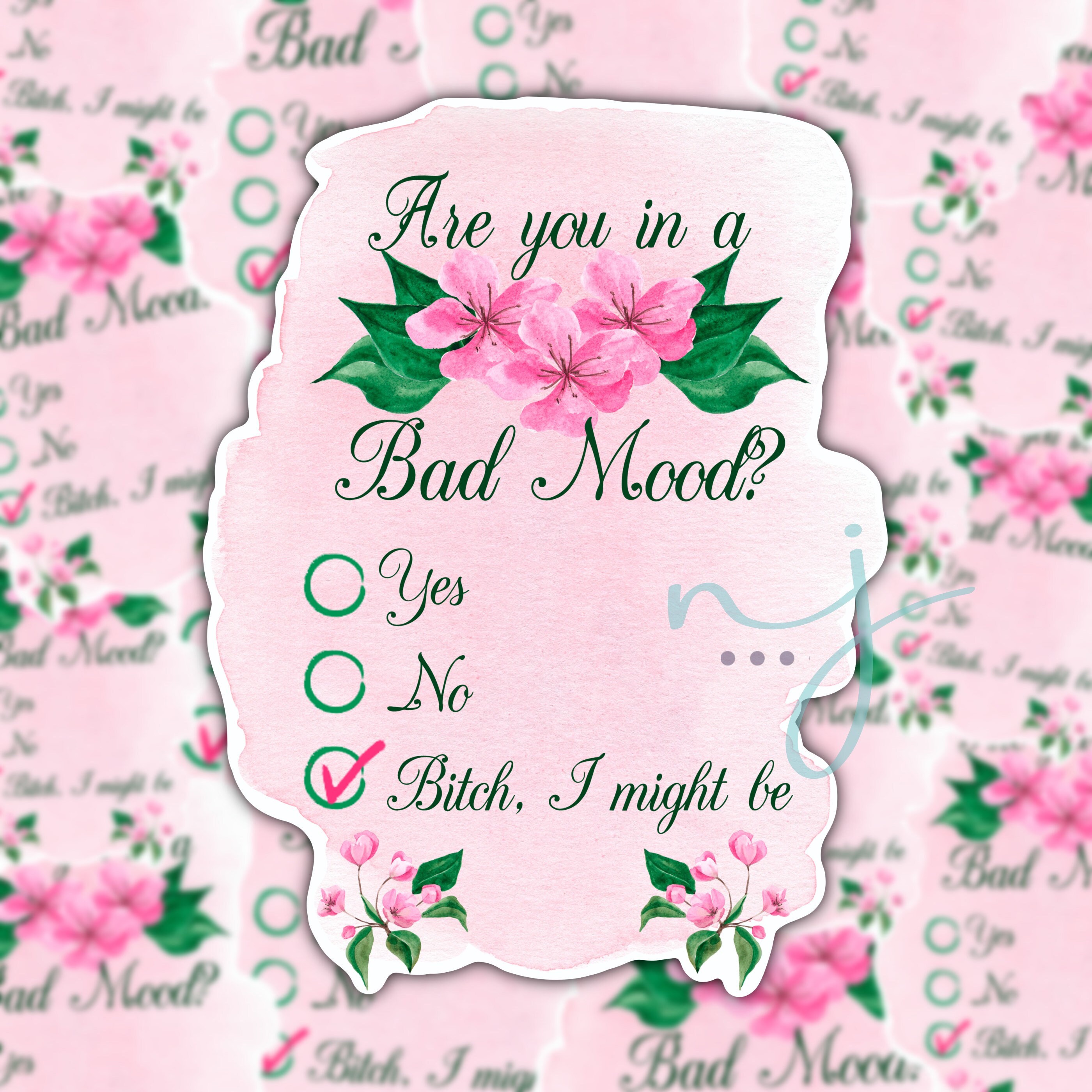 Calcomanía/Pegatina de mal humor - Etsy España