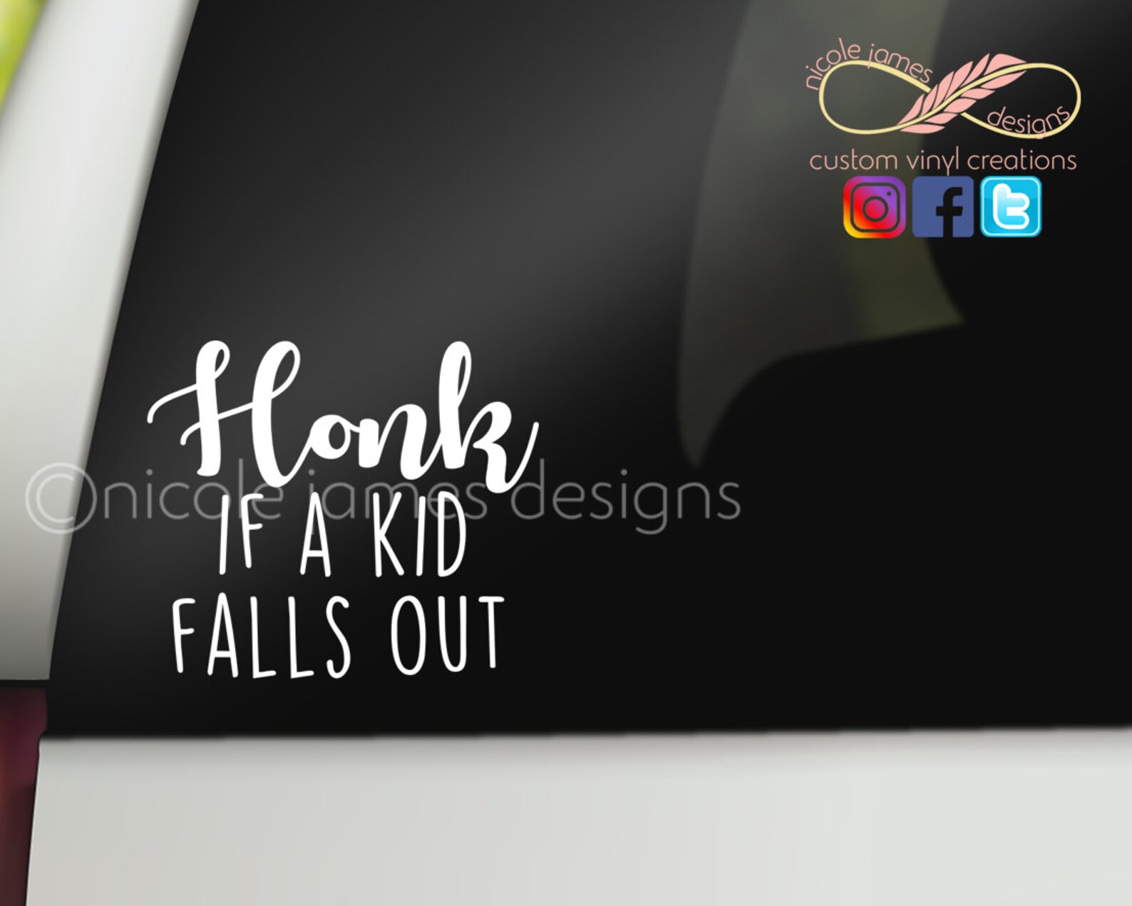 Honk if a Kid Falls Out Vinyl Decal | Etsy