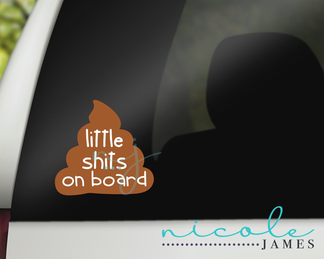 Little Shits on Board, Little Turds on Board Vinyl Decal, Baby on Board ...