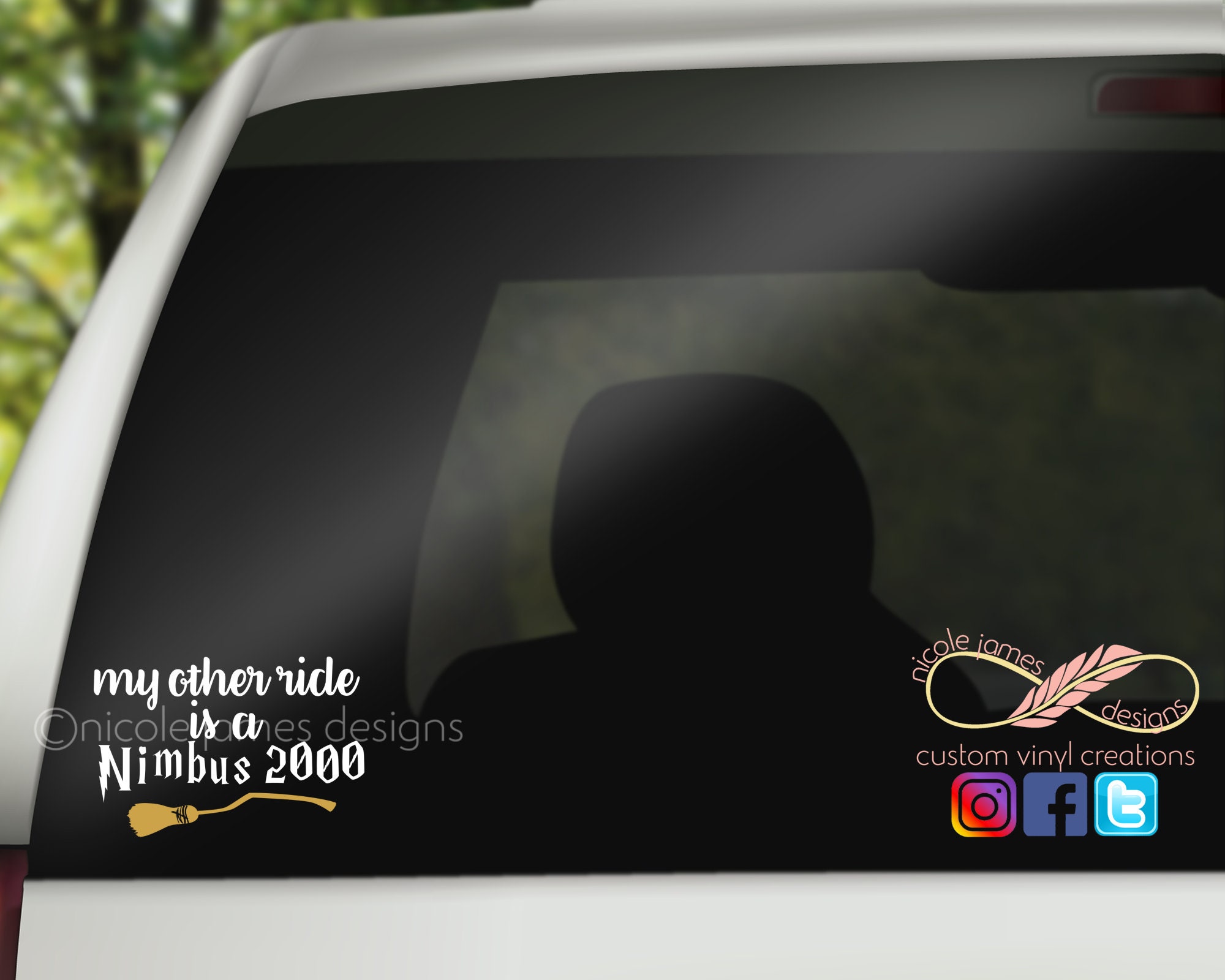 My Other Ride is a Nimbus 2000 Car Decal Harry Potter Decal - Etsy
