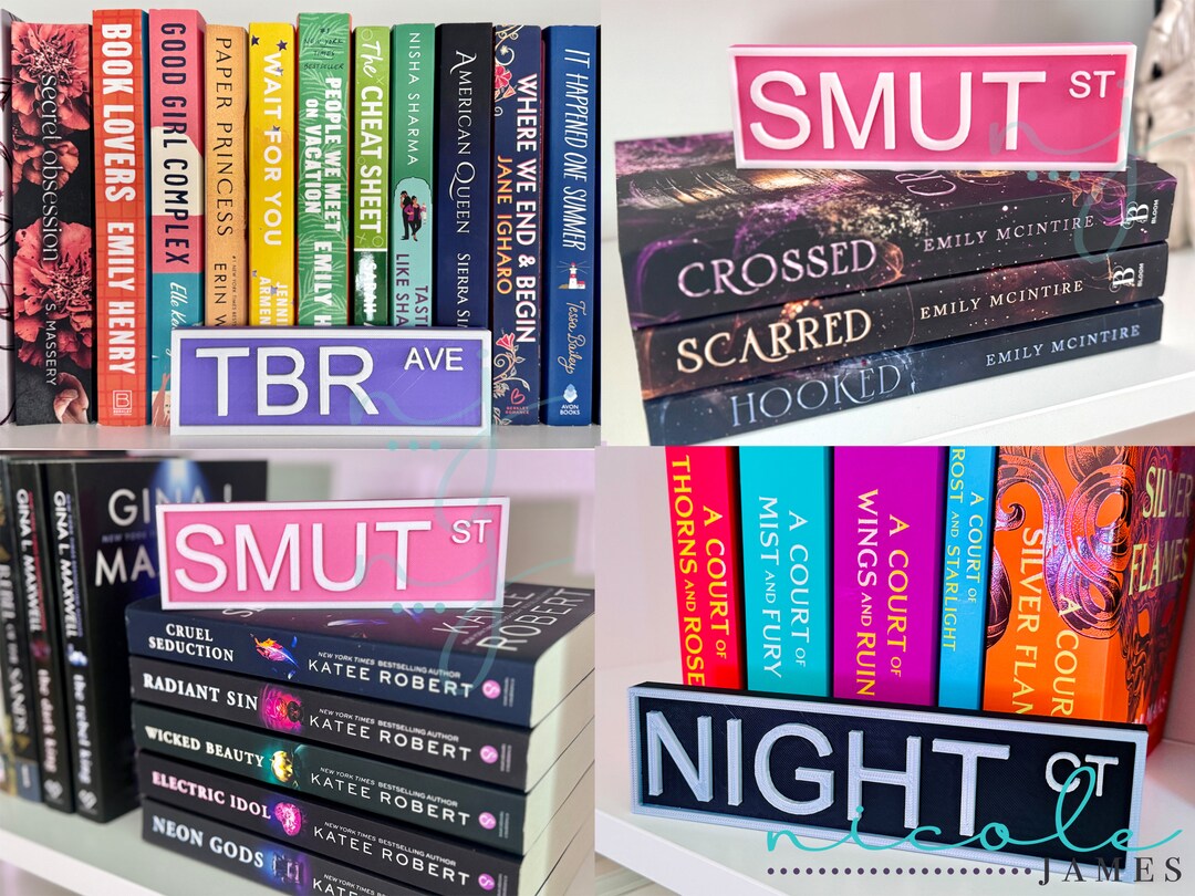 3D Printed Bookshelf Street Sign, Bookshelf Decor, Bookcase Street Sign ...