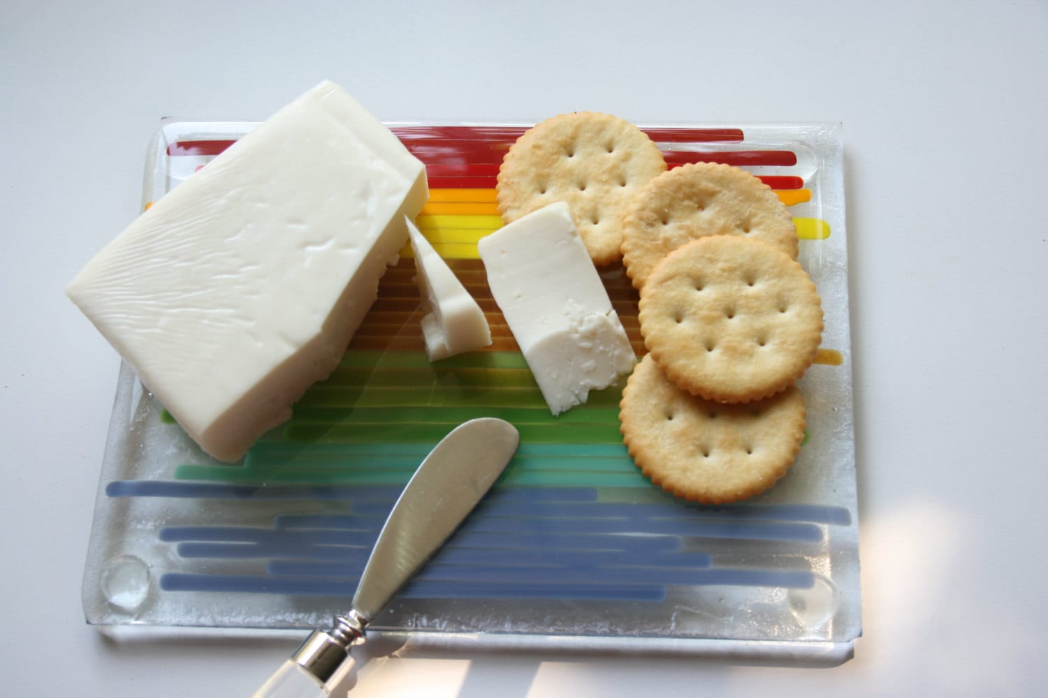 Fused Glass Cheese Platter: Multi-color Striped Serving Plate - Etsy