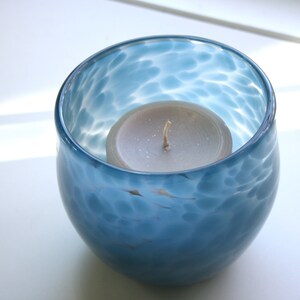 Hand Blown Glass Bowl, High Bowl, Opaque Steel Gray Blue, the Studio at ...