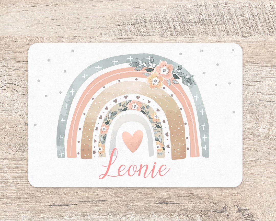 Set de table arc-en-ciel prénom souhaité set de table fille set de ...