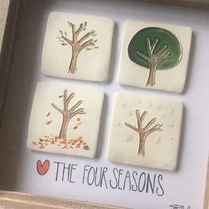 The Four Seasons Ceramic Tile Art Spring Summer - Etsy
