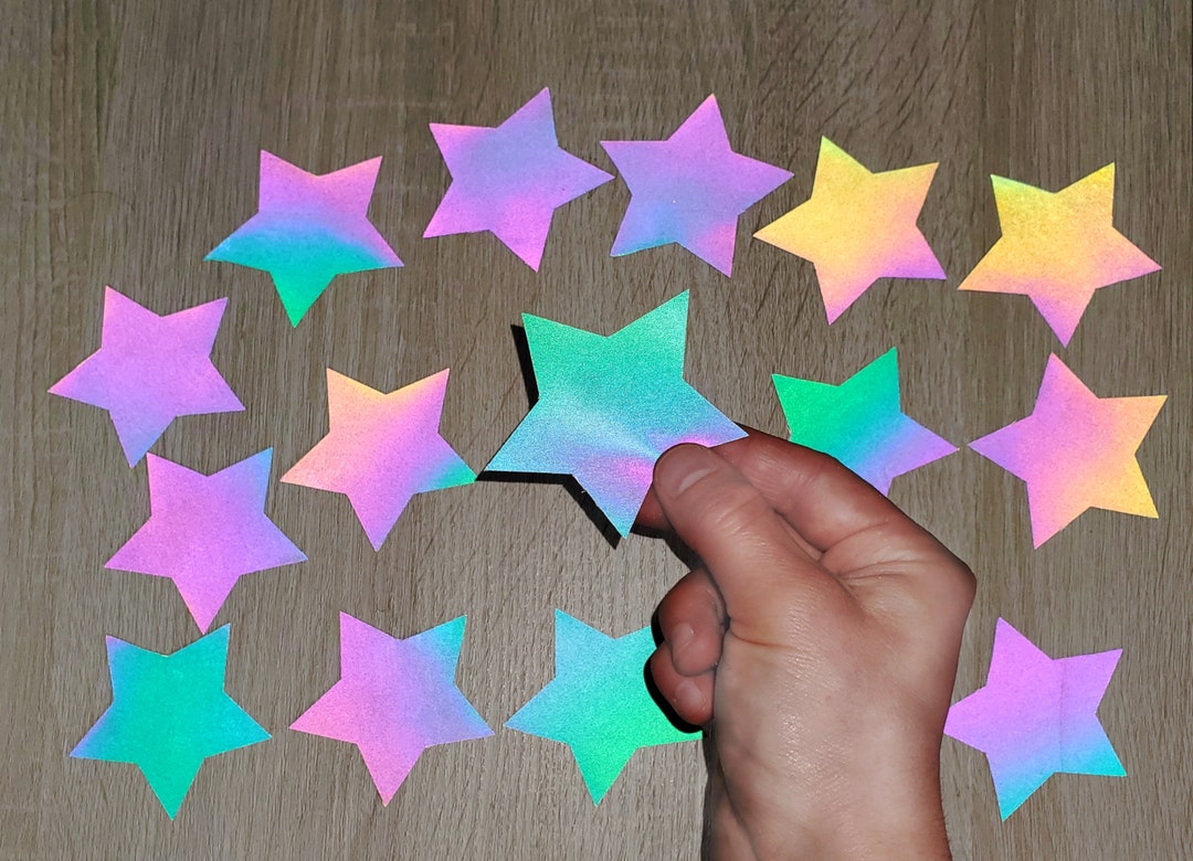 Reflective Sew-on Stars for Patch DIY Holographic Iridescent Applique ...