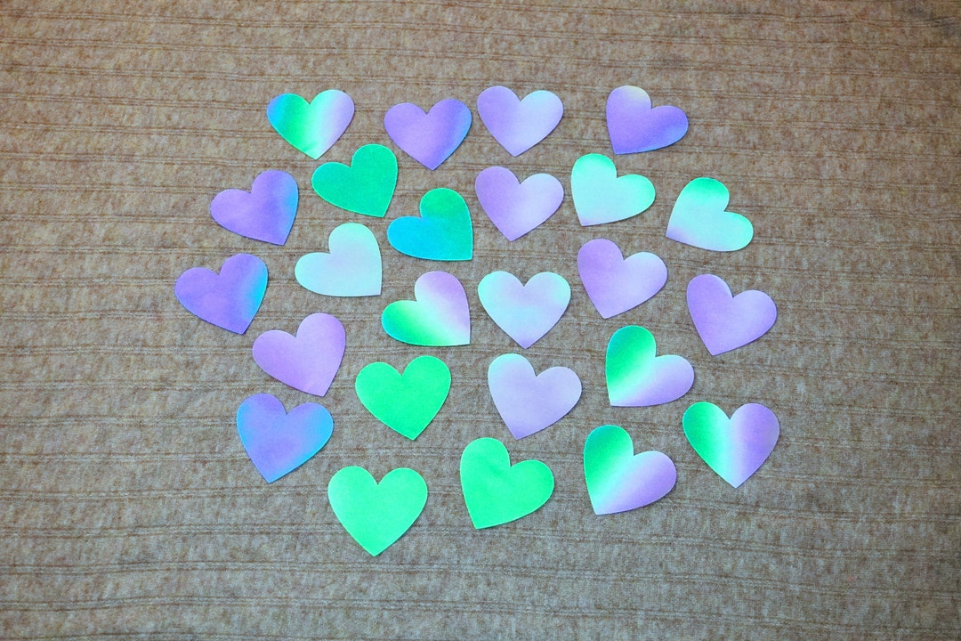 Reflective Sew-on Hearts for Patch DIY Holographic Iridescent Applique ...