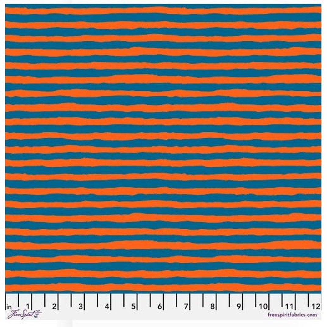 Kaffe Fassett Fabric Brandon Mably Fabric Comb Stripe BM84 Orange 100% ...