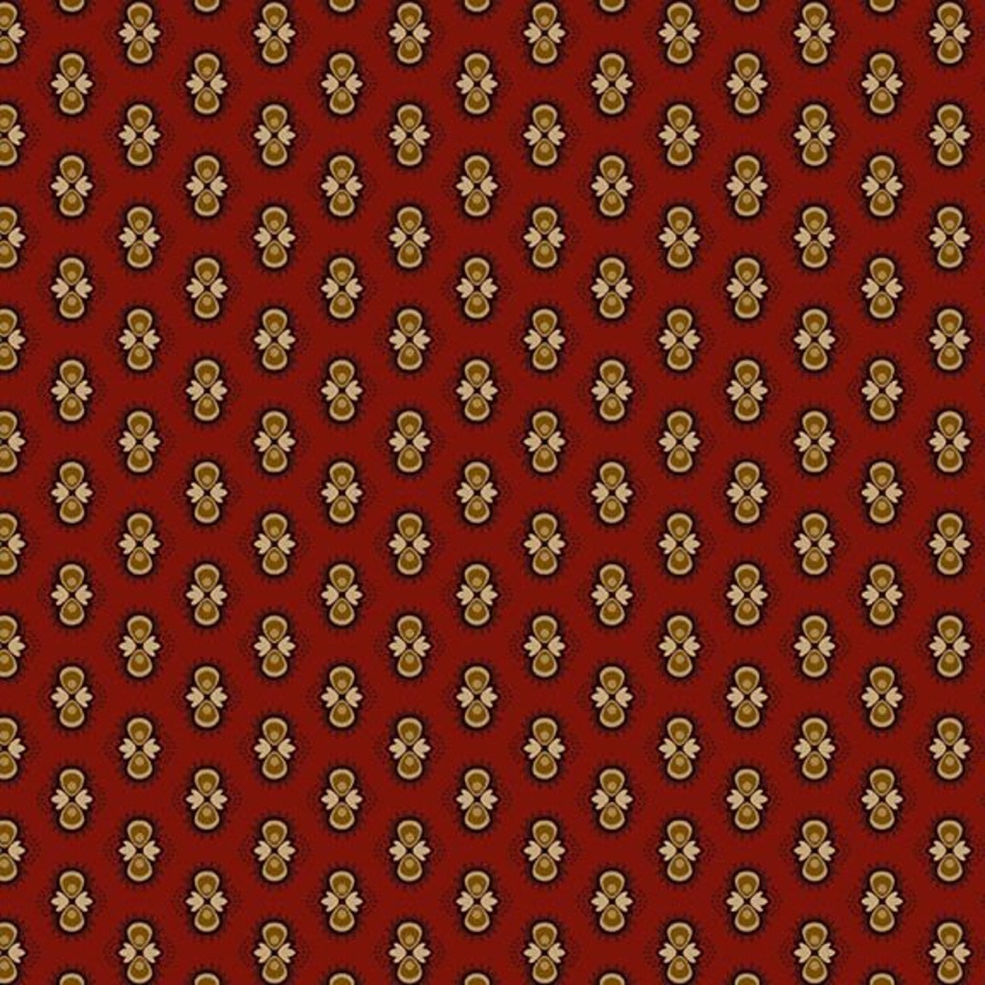 Lily's Locket Fabric Pam Buda Bonnet Bow R170548 Red Floral Marcus ...