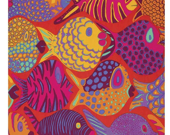 Kaffe Fassett Fabric Brandon Mably Fabric Shoal BM 51 Tomato Red Sewing ...