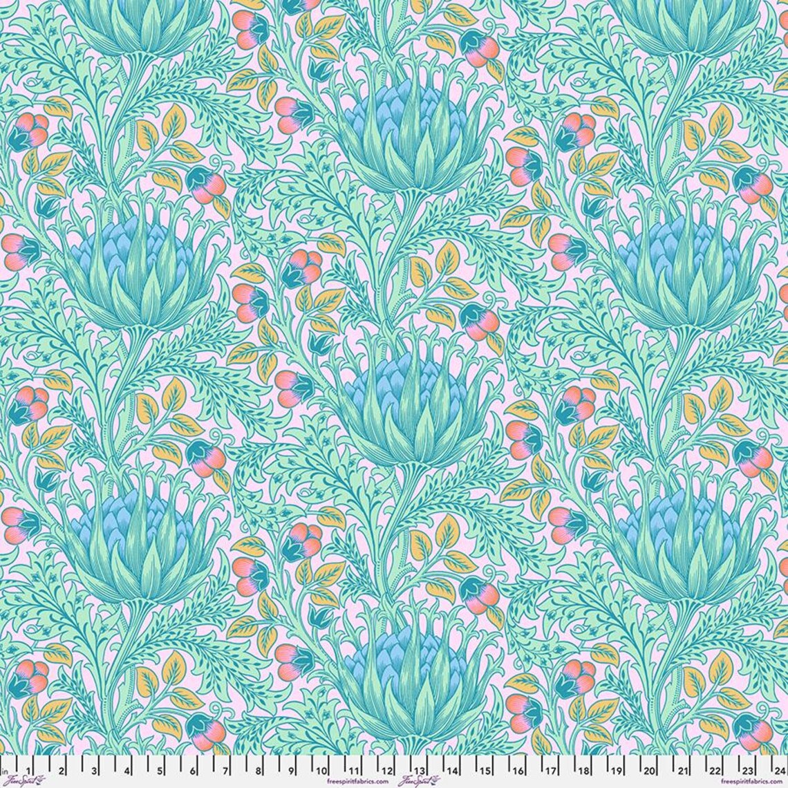 Kaffe Fassett X William Morris Fabric Artichoke KW001 Lavender Sewing ...