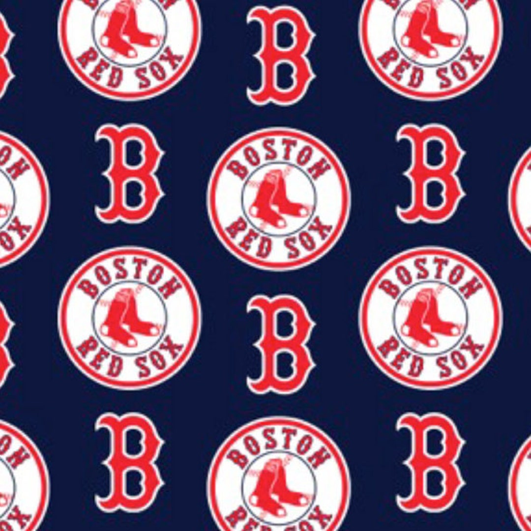 Boston Red Sox Fabric Blue Background Major League Baseball MLB Teams ...