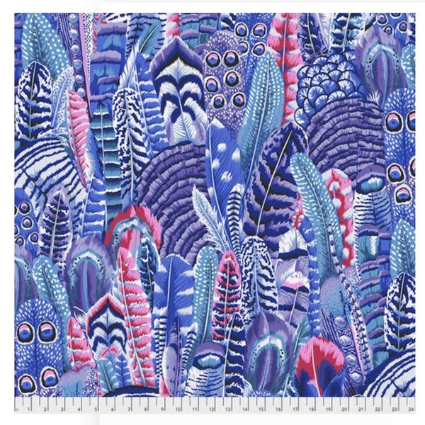 Blue Feather Fabric - Etsy
