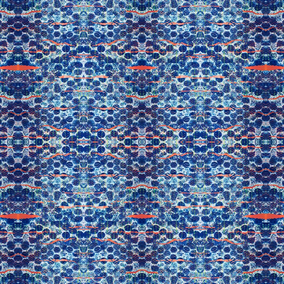Sarah Sczepanski Fabric Sublime Summer Fabric SS01 Navy Abstract ...