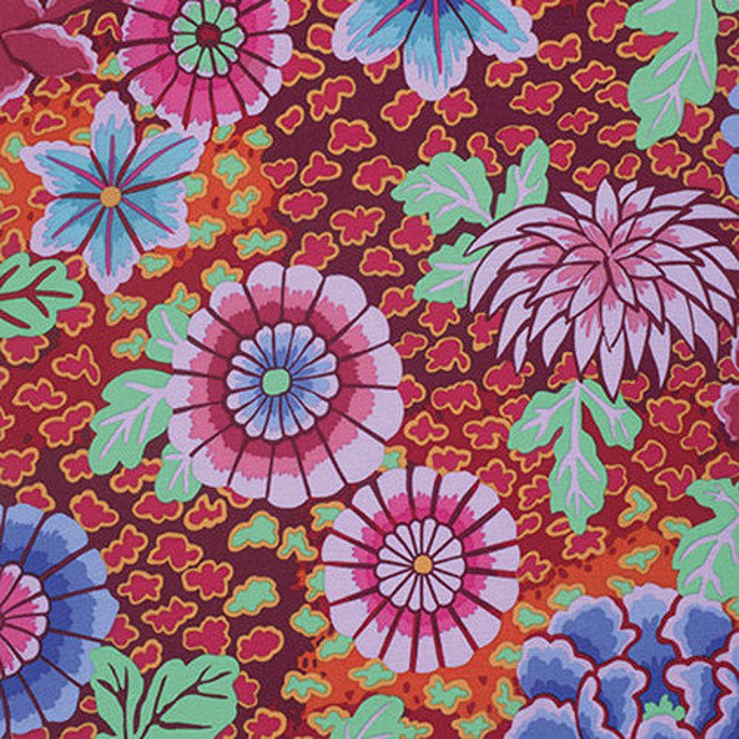 Kaffe Fassett Fabric Dream GP148 Red Floral Flowers 100% Cotton Fabric ...