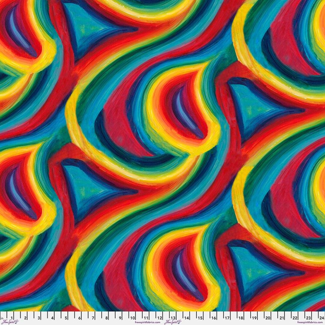 Sue Penn Fabric Skylights Fabric Twist SP92 Multi Abstract 100% Cotton ...