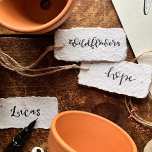 Custom Plantable Seed Tags Modern Calligraphy Gift Tag Personalised ...