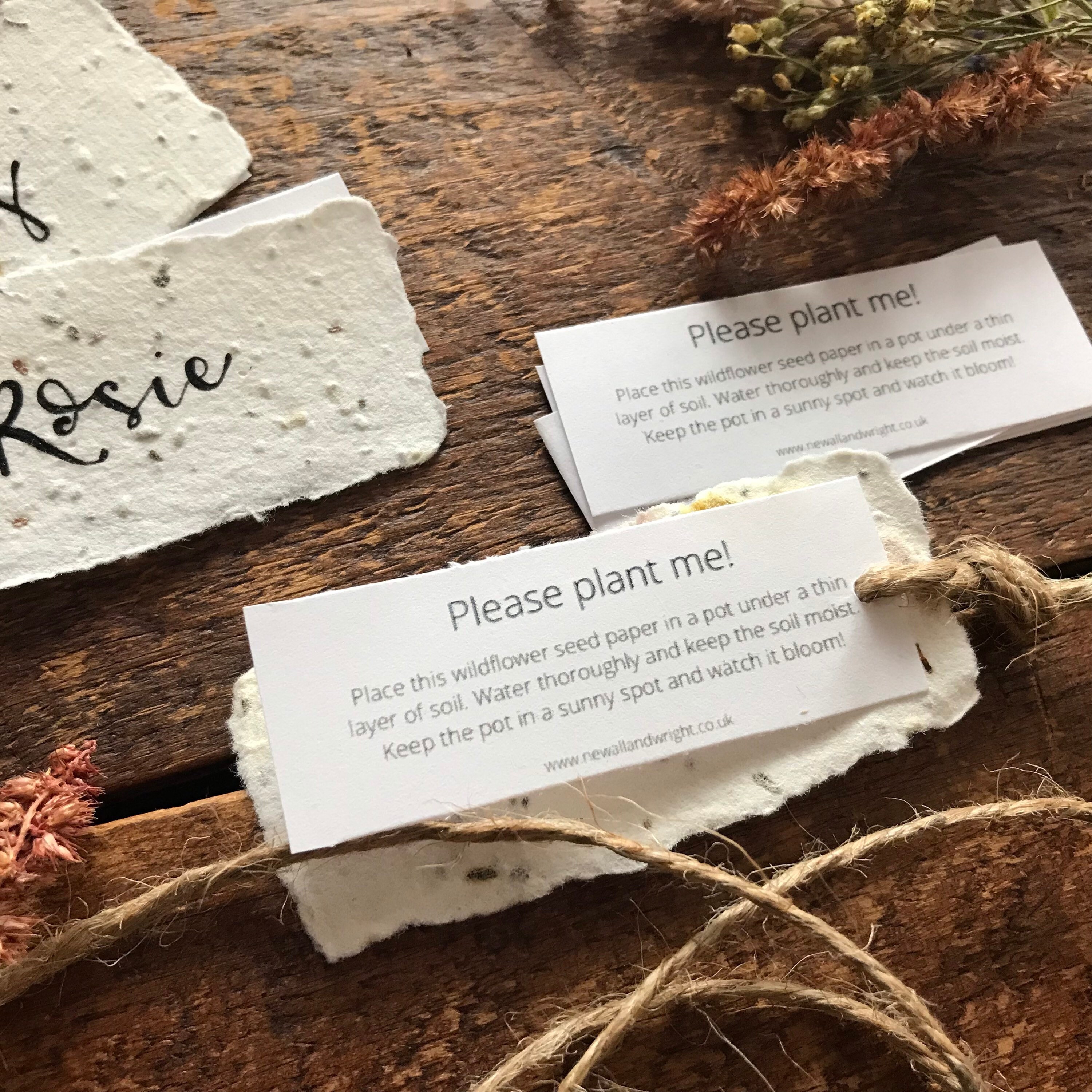 Custom Plantable Seed Tags Modern Calligraphy Gift Tag - Etsy UK