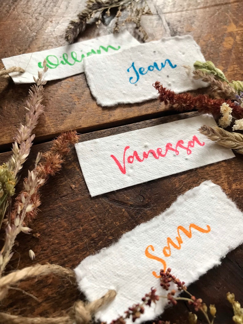 Custom Plantable Seed Tags Modern Calligraphy Gift Tag - Etsy UK