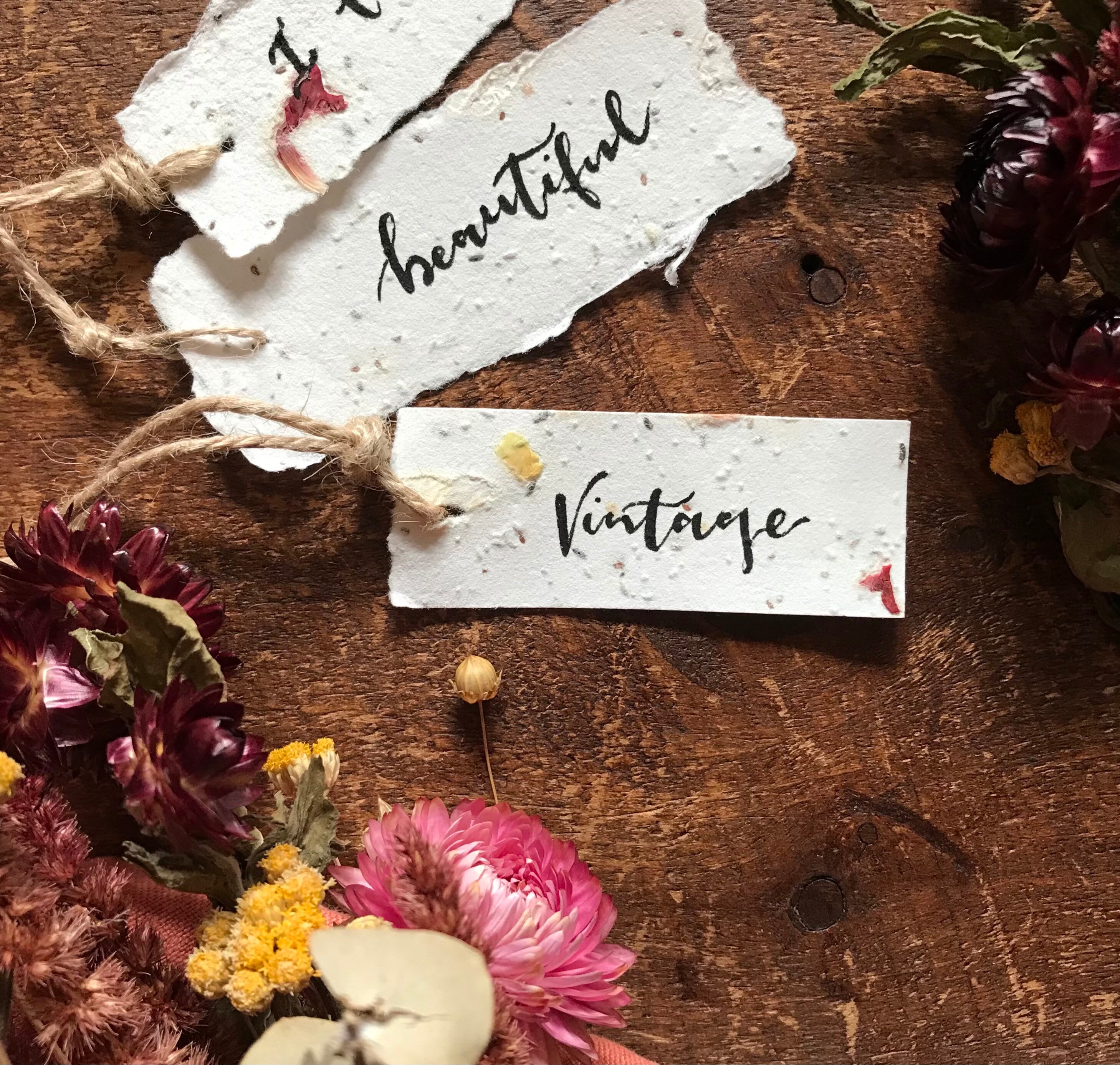 Custom Plantable Seed Tags Modern Calligraphy Gift Tag - Etsy UK