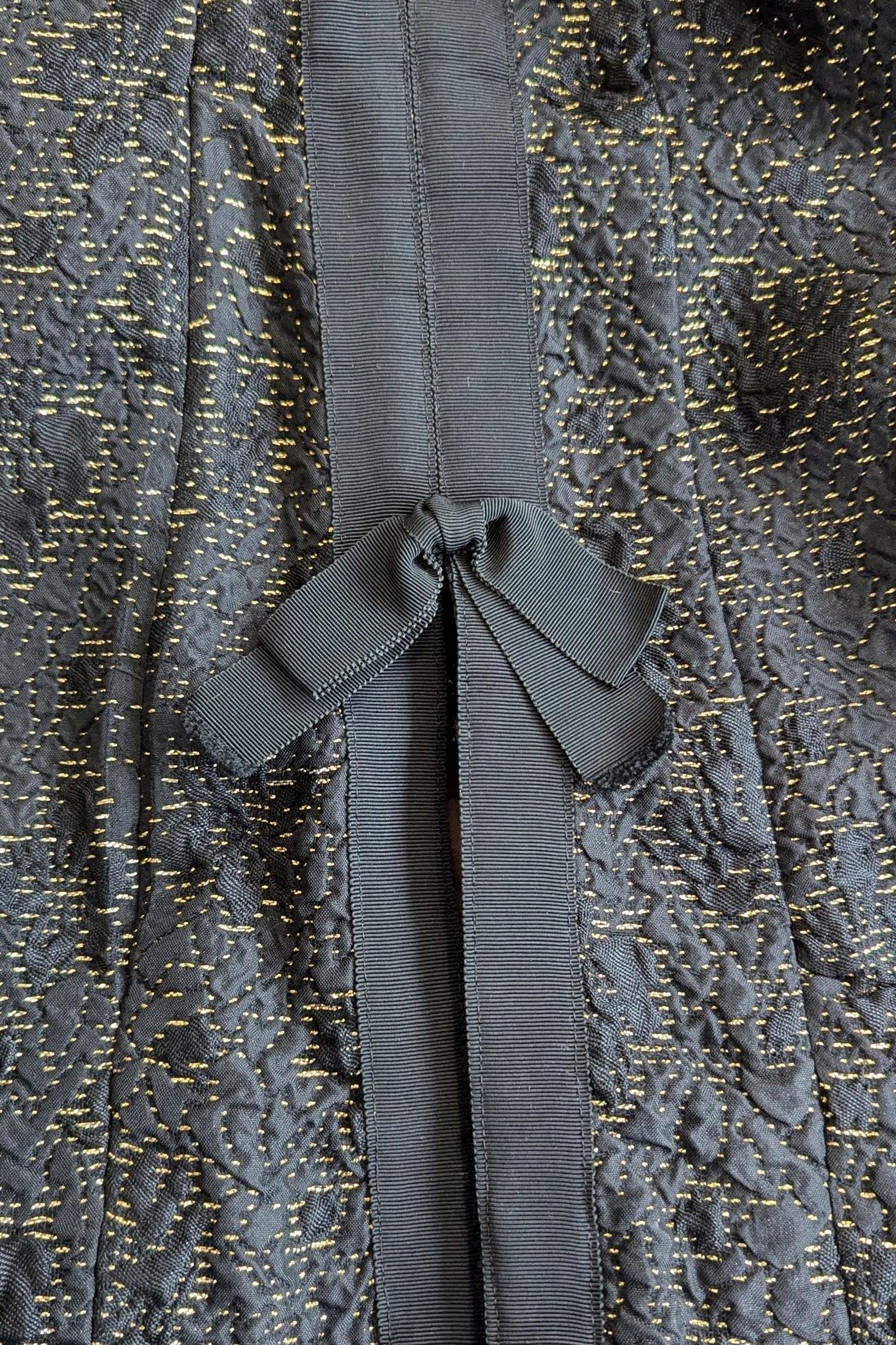 1960s Frank Usher Black and Gold Brocade Vintage Tunic, 60s Vintage ...