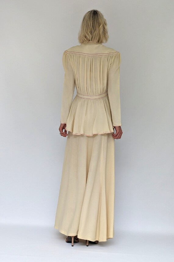 1960s Ossie Clark & Alice Pollock Two Piece Cream Wed… - Gem