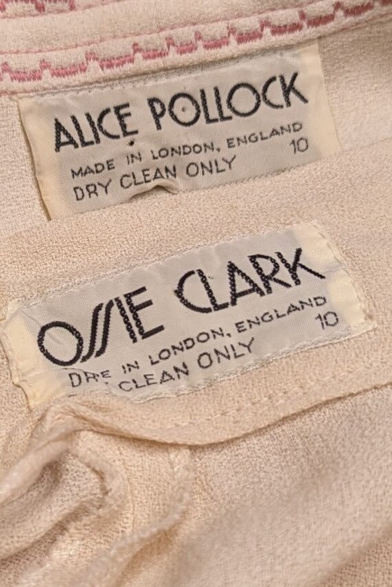 1960s Ossie Clark & Alice Pollock Two Piece Cream Wed… - Gem