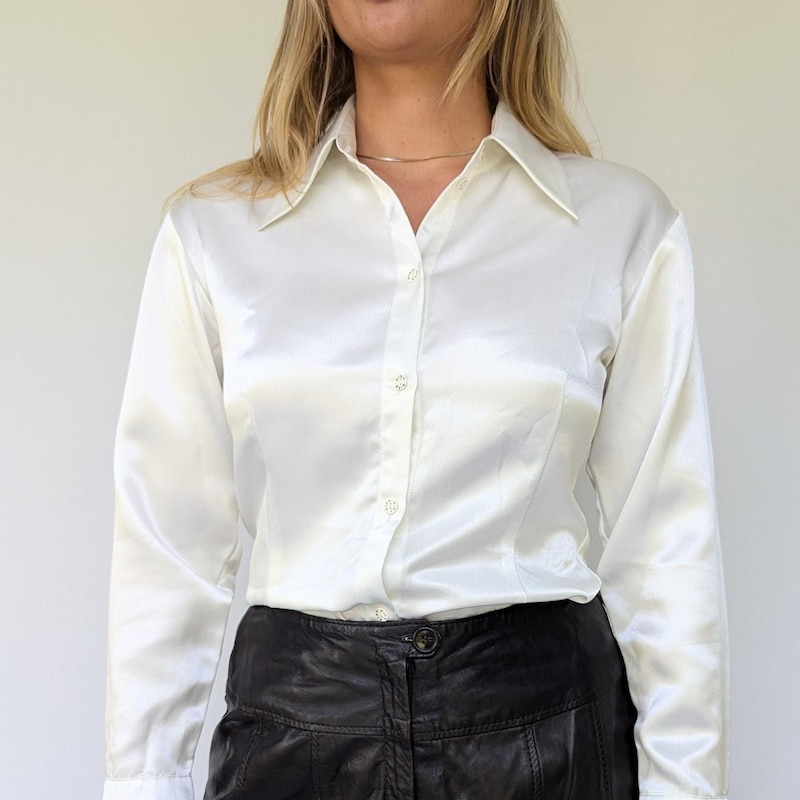 Satin Blouse - Etsy