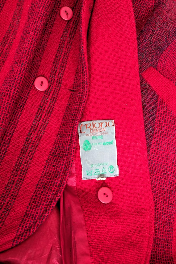 1980s Pure Wool Irish Tweed Red Coat from Triona Desi… - Gem