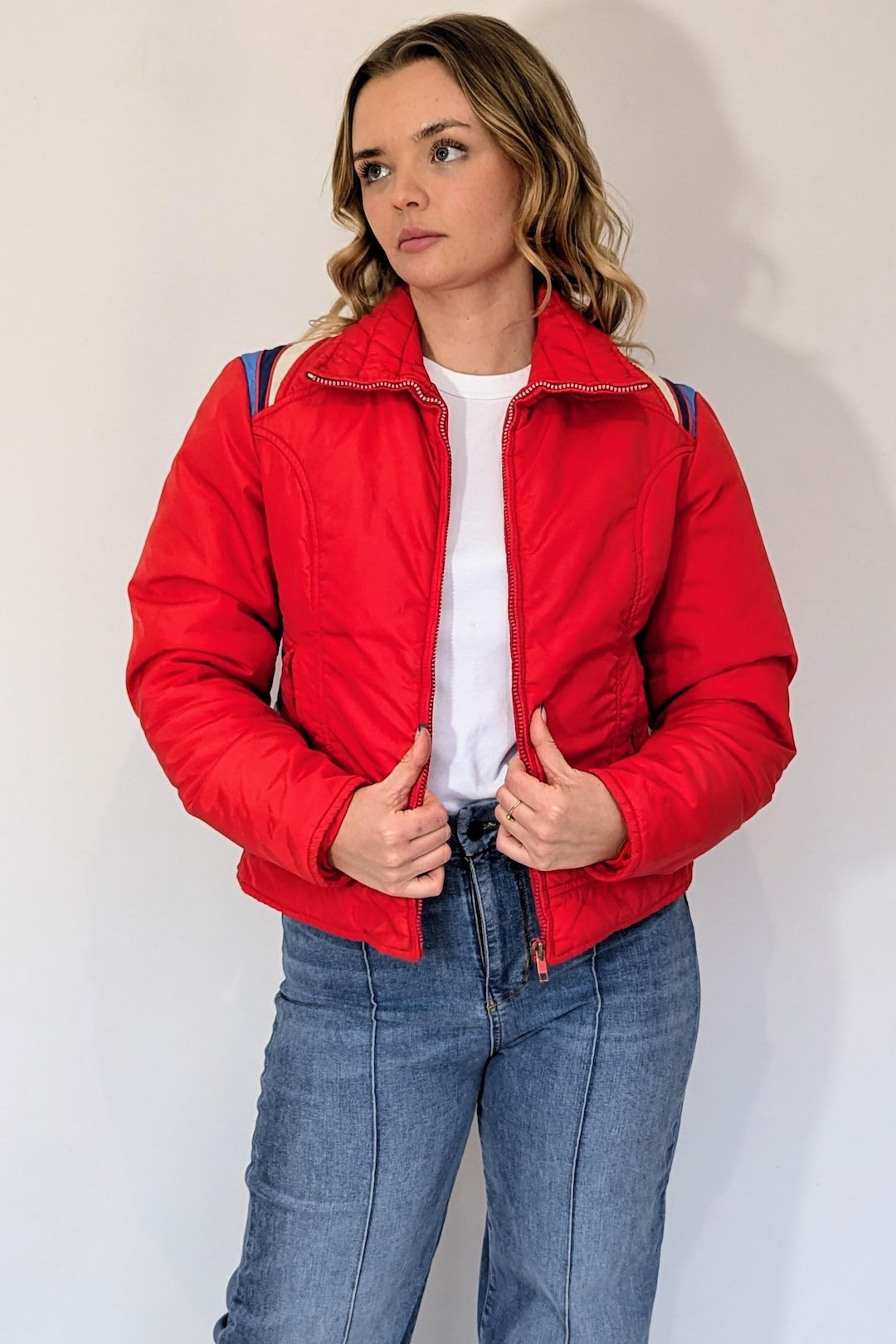 1970s Red Puffer Jacket, 70s Vintage Retro Ski Jacket - Etsy
