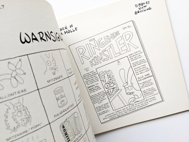 Arbeit Ist Die Hölle work is Hell by Matt Groening 1990 - Etsy