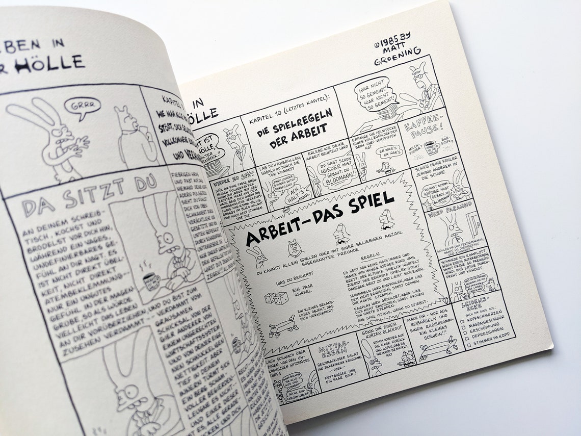 Arbeit Ist Die Hölle work is Hell by Matt Groening 1990 - Etsy