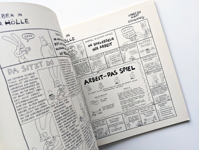 Arbeit Ist Die Hölle work is Hell by Matt Groening 1990 - Etsy