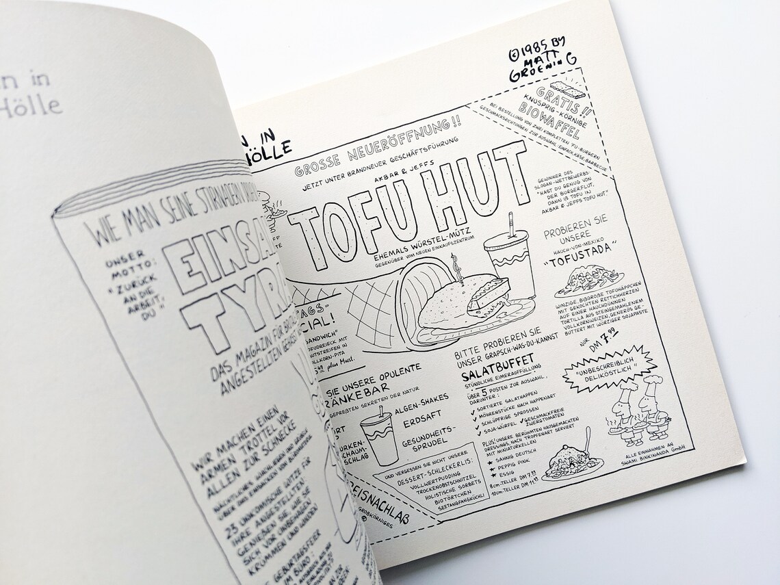 Arbeit Ist Die Hölle work is Hell by Matt Groening 1990 - Etsy