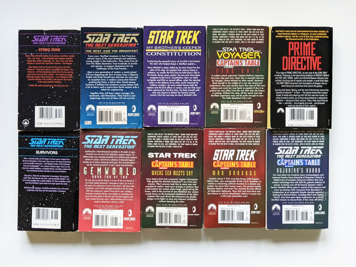 Ten 1990's Star Trek Novels Captain's Table, the Next Generation ...