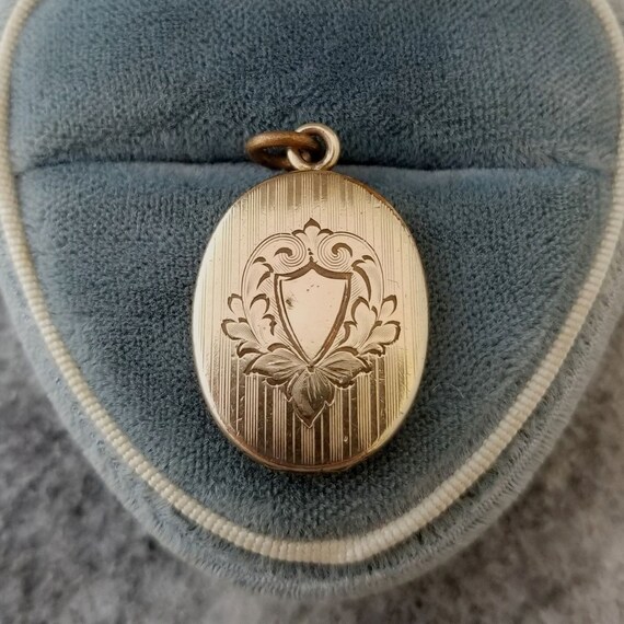 Vintage Shield Cartouche Center Gold Filled Oval Shap… - Gem