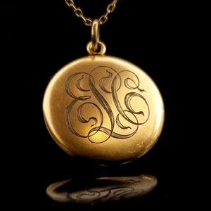 Vintage E.L.C Monogram Photo Locket, 1 Inch Across Gold Filled, Circle ...