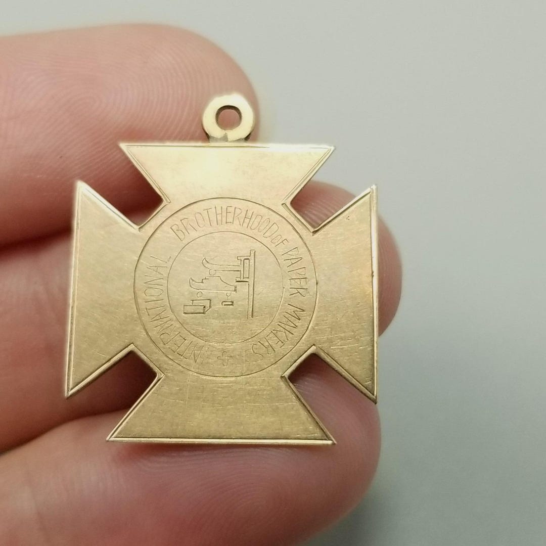 Vintage 1924 International Brotherhood Paper Makers Union Medal Badge ...