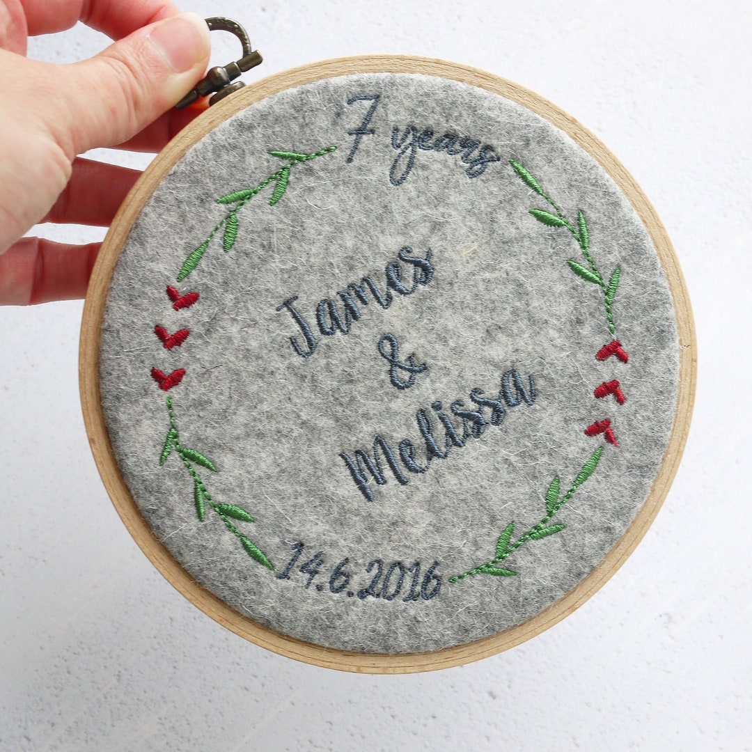 Personalised 7th Wedding Anniversary Gift, Wool Gift for 7 Years ...