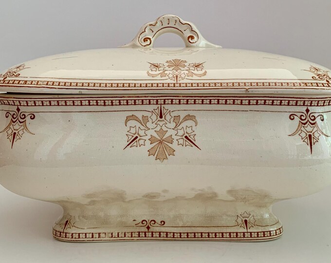 Antique Royal Doulton Burslem Tureen | Ironstone Sauce Tureen | Brown ...