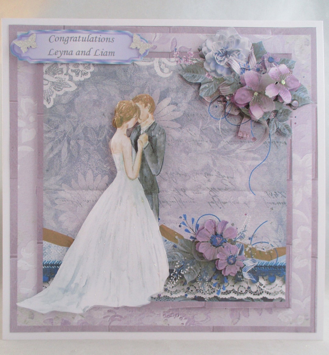 Handmade Large Wedding Card, 3D Bride and Groom,personalise - Etsy