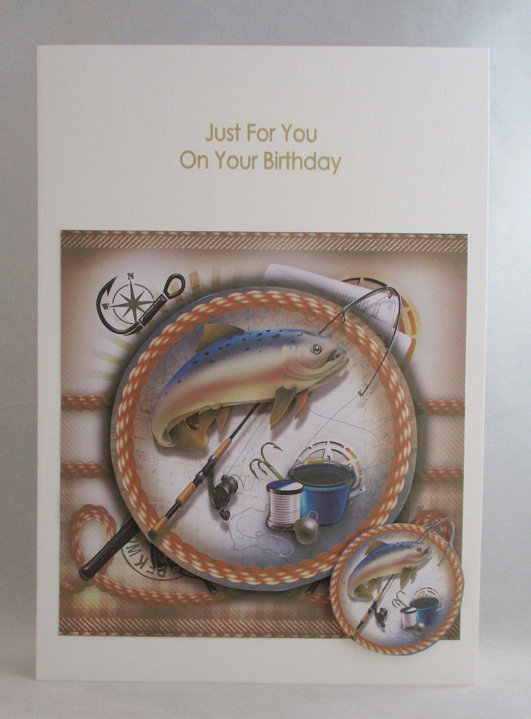 Handmade Personalised 3D Fishing Birthday Card - Etsy