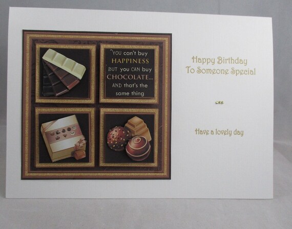 Chocolate Birthday Card 3D PersonaliseHandmade | Etsy